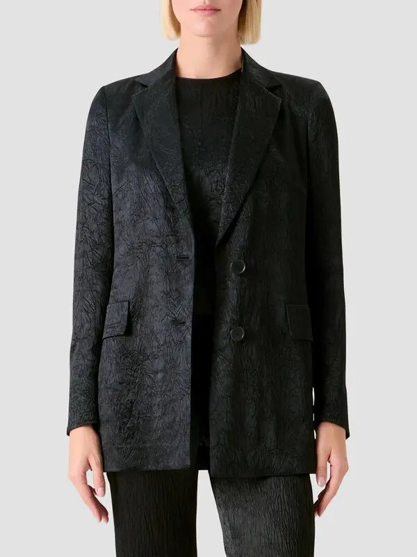 Akris Crinkled Satin Single-breasted Jacket