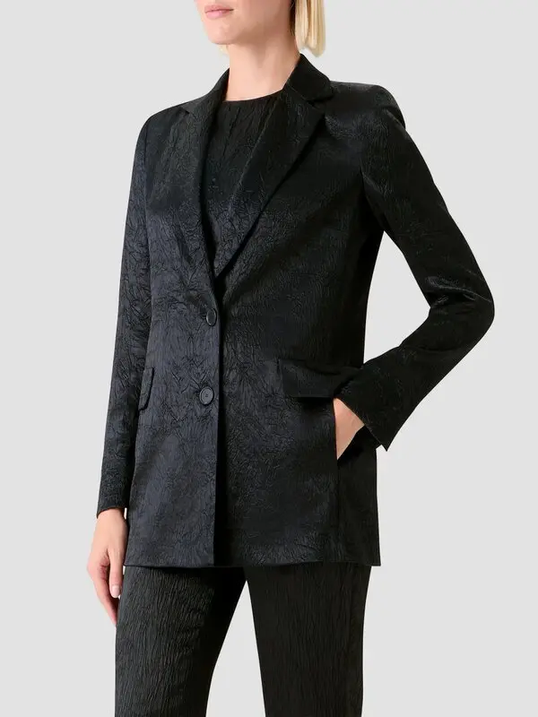 Akris Crinkled Satin Single-breasted Jacket