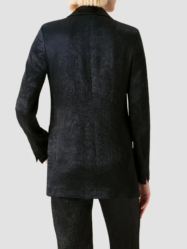 Akris Crinkled Satin Single-breasted Jacket
