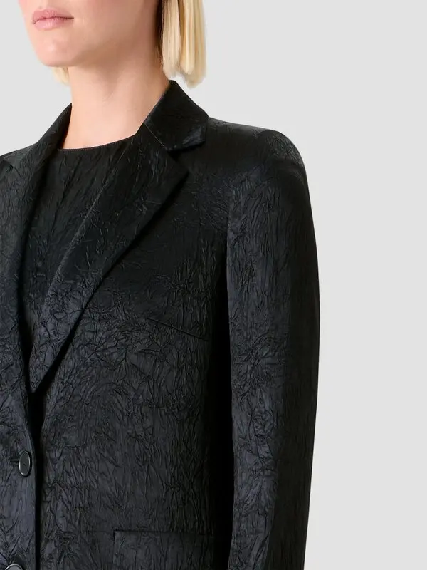 Akris Crinkled Satin Single-breasted Jacket