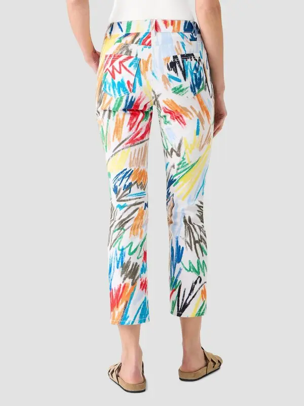 Akris Maru Scribble-print Stretch Slim-fit Crop Jeans