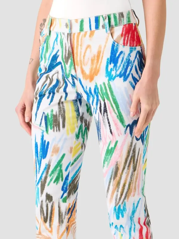 Akris Maru Scribble-print Stretch Slim-fit Crop Jeans