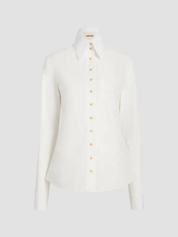 Khaite Ivy Cotton Button-front Top