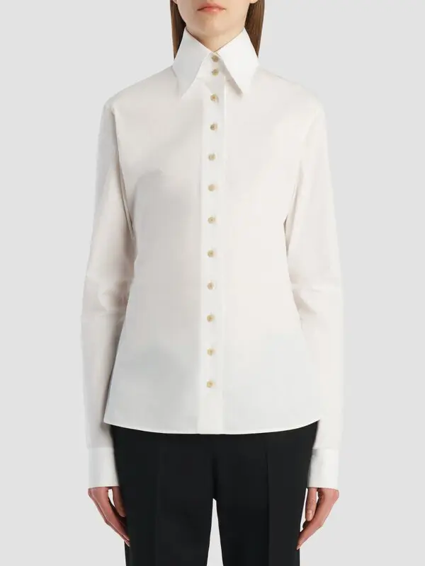 Khaite Ivy Cotton Button-front Top