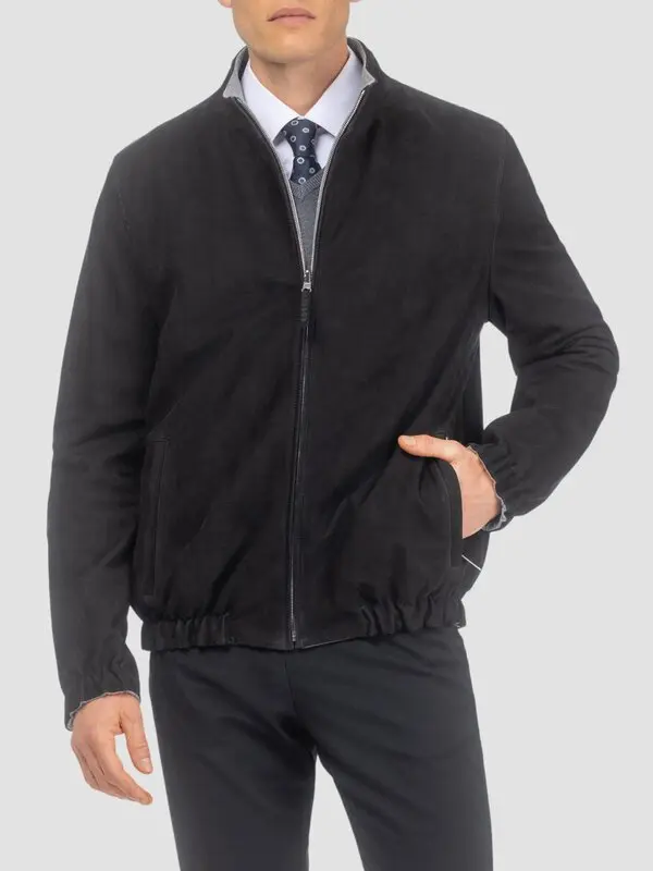 Gorski Nubuck Reversible Jacket - Black