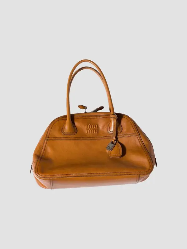 Miu Miu Vivant Leather Shoulder Bag - Brown