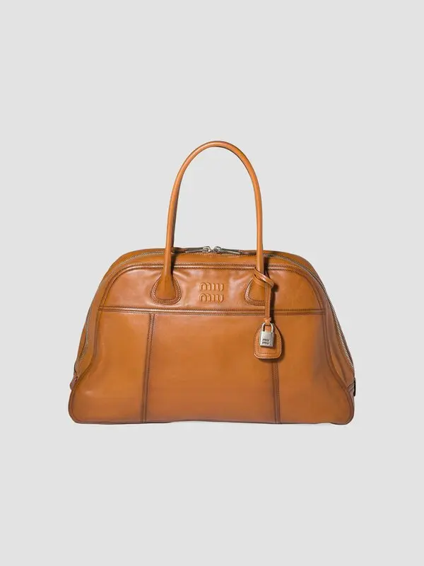 Miu Miu Vivant Leather Shoulder Bag - Brown
