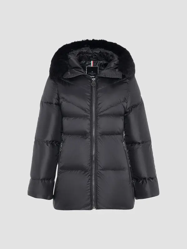 Gorski Apres-ski Parka With Detachable Toscana Lamb Hood Trim - Black