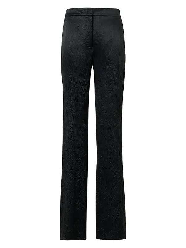 Akris Marla Crinkled Satin Mid-rise Straight-leg Pants