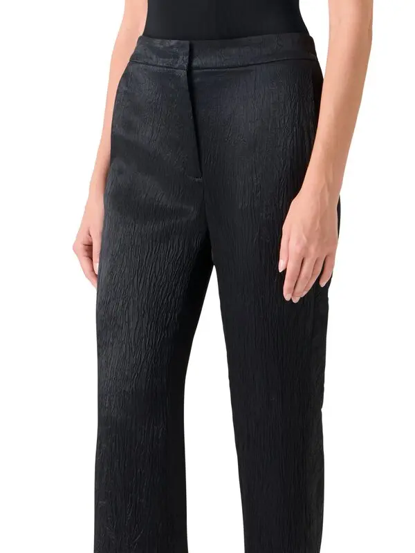 Akris Marla Crinkled Satin Mid-rise Straight-leg Pants