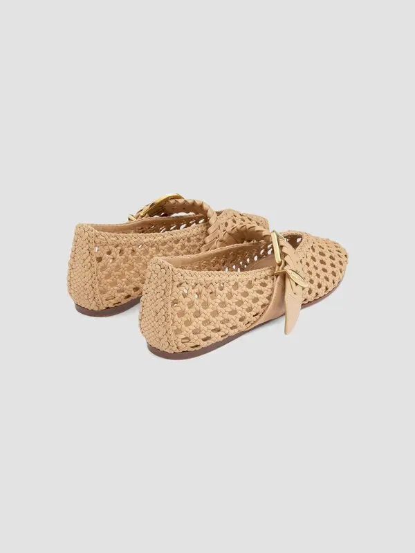 Zimmermann Helix Woven Leather Ballerina Flats