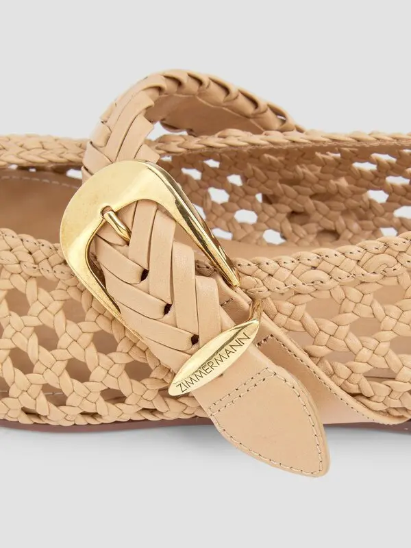 Zimmermann Helix Woven Leather Ballerina Flats