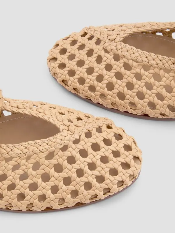 Zimmermann Helix Woven Leather Ballerina Flats