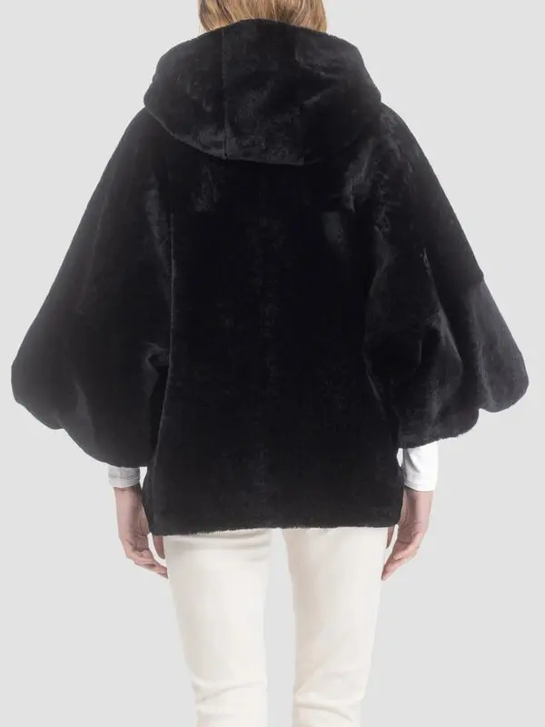 Gorski Shearling Lamb Zip Jacket With Cropped Sleeves