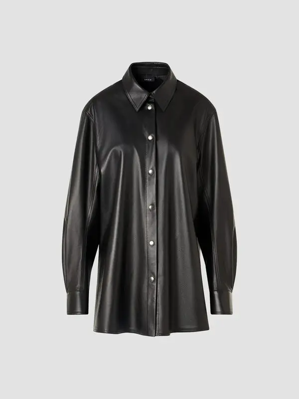 Akris Oversized Leather Shirt