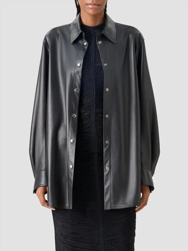 Akris Oversized Leather Shirt