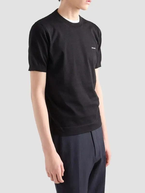 Prada Cotton Crewneck Sweater - Black