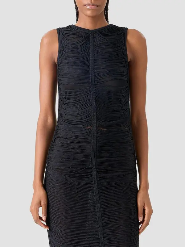 Akris Draped Fringed Silk Top