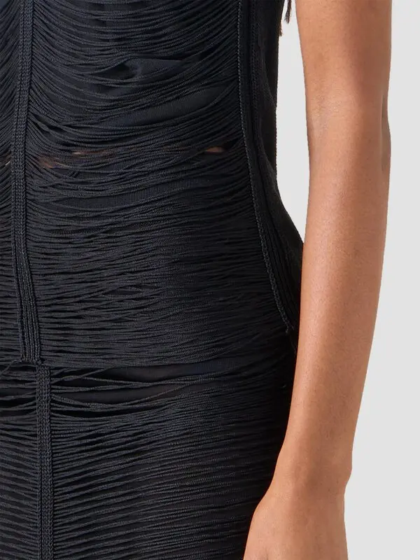 Akris Draped Fringed Silk Top