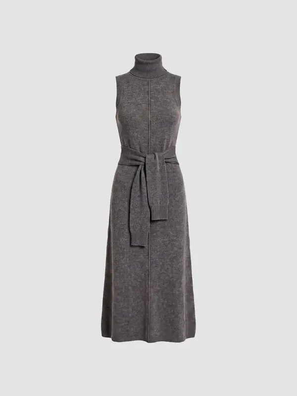 NICHOLAS THE LABEL Zinnia Wool Tie-waist Midi Dress