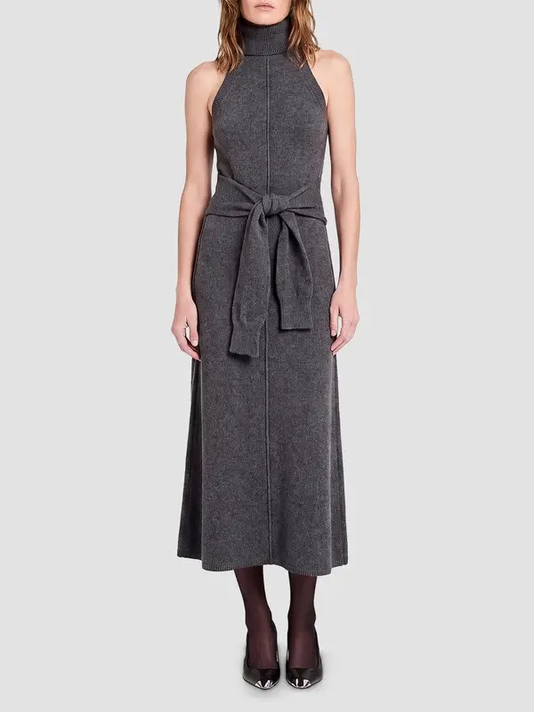 NICHOLAS THE LABEL Zinnia Wool Tie-waist Midi Dress