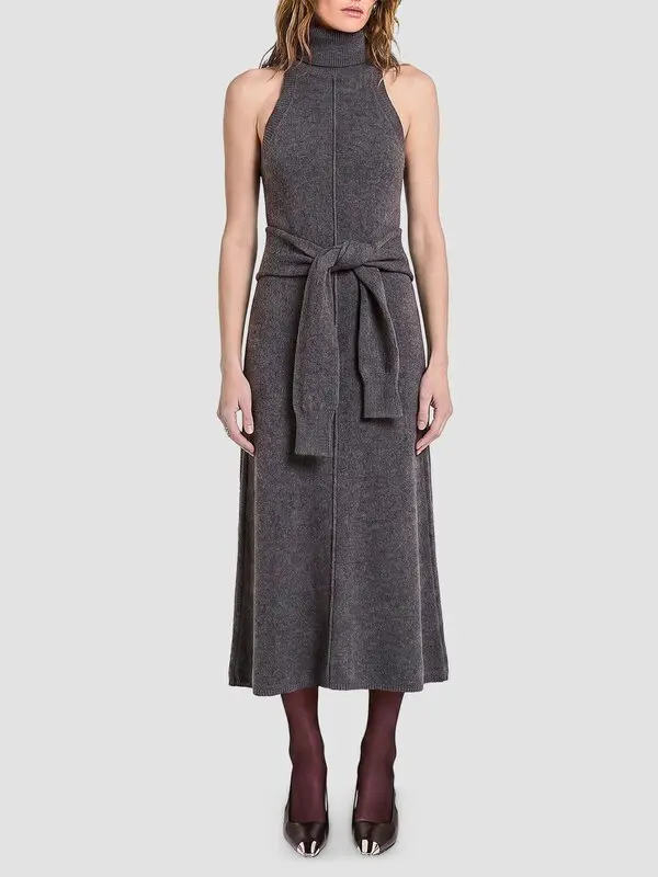 NICHOLAS THE LABEL Zinnia Wool Tie-waist Midi Dress