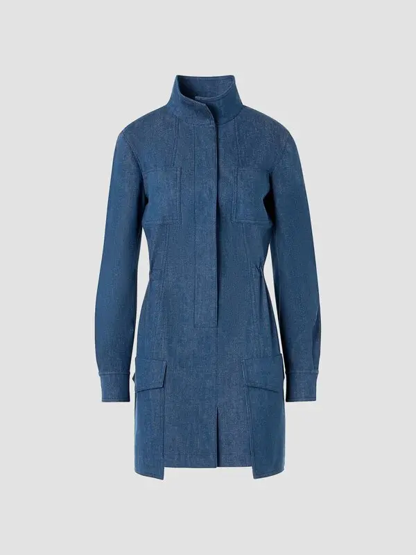 Akris Stand Collar Coated Minidress