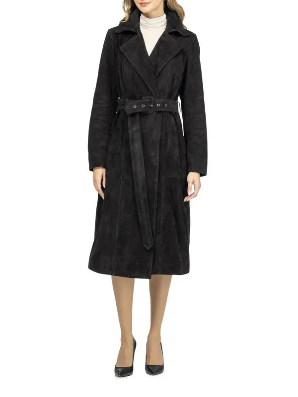 Gorski Metis Suede Belted Trench Coat
