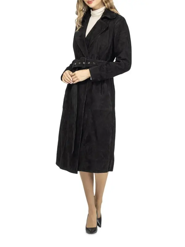 Gorski Metis Suede Belted Trench Coat