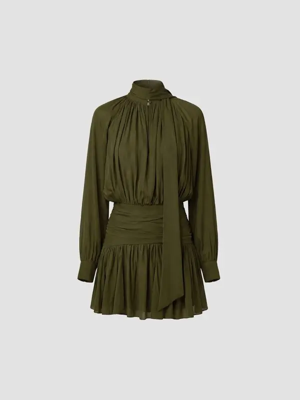 NICHOLAS THE LABEL Courtney Tieneck Mini Dress - Olive