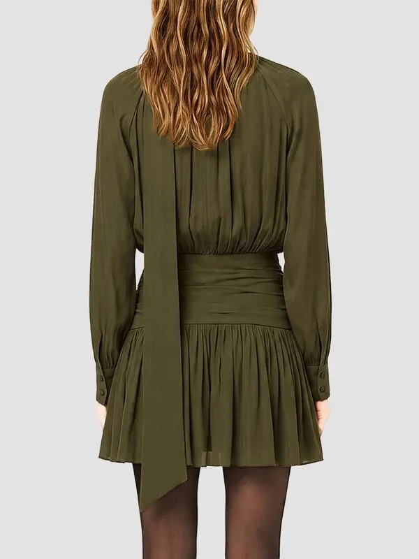 NICHOLAS THE LABEL Courtney Tieneck Mini Dress - Olive
