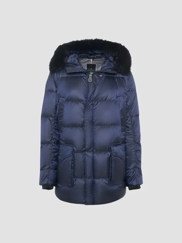 Gorski Apres-ski Jacket With Detachable Toscana Lamb Hood Trim - Navy
