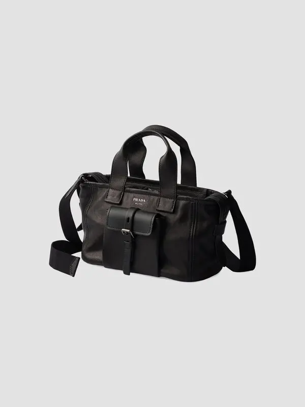 Prada Route Leather Tote Bag - Black
