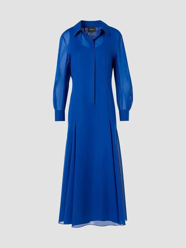 Akris Cotton Voile Back Drawstring Shirtdress