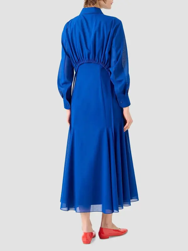 Akris Cotton Voile Back Drawstring Shirtdress