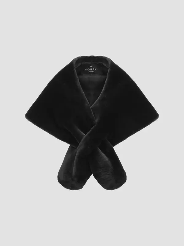 Gorski Select Shearling Lamb Stole - Black