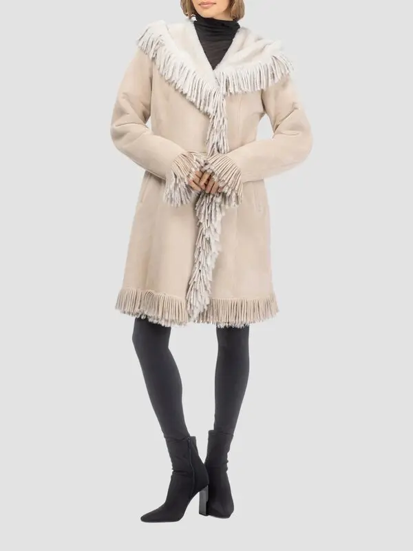 Gorski Shearling Lamb Parka With Fringes