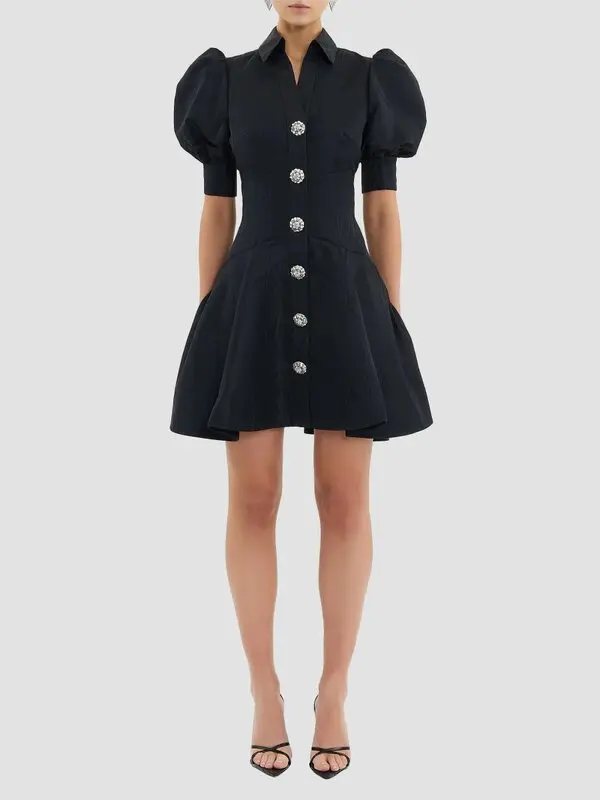 Rebecca Vallance Narcissa Diamonte Mini Shirtdress