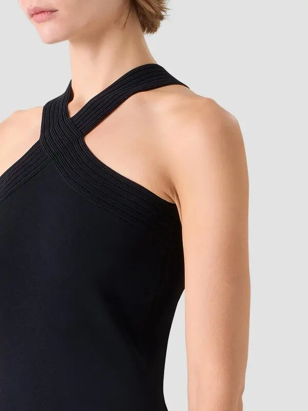 Akris Sleeveless Knit Halter Midi-dress