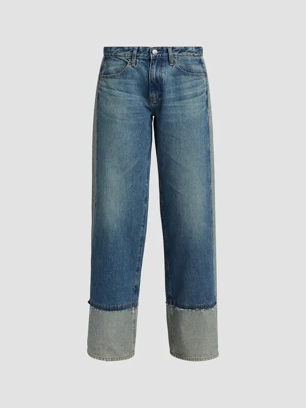 Ag Adria Spliced Colorblocked Low-rise Wide-leg Jeans