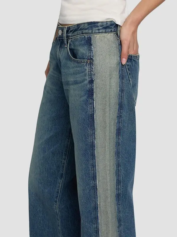 Ag Adria Spliced Colorblocked Low-rise Wide-leg Jeans