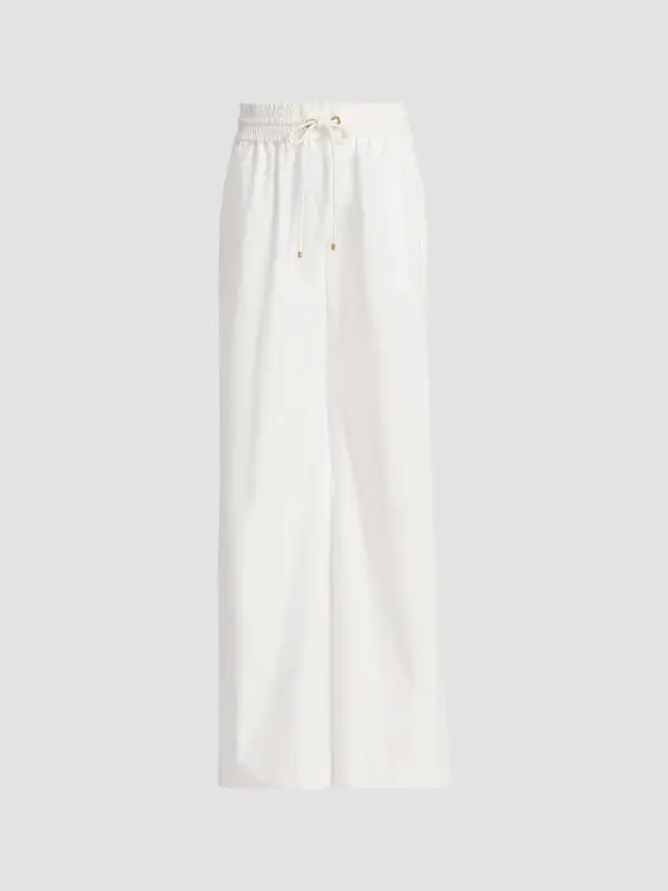 Zimmermann Story Side-button Cotton Track Pants - Ivory