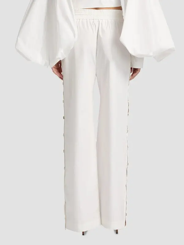 Zimmermann Story Side-button Cotton Track Pants
