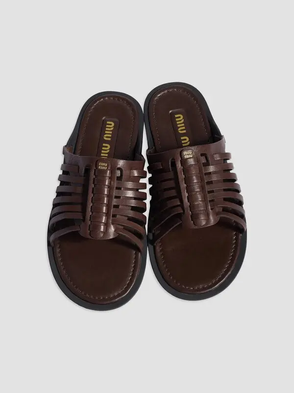 Miu Miu Nappa Leather Slides