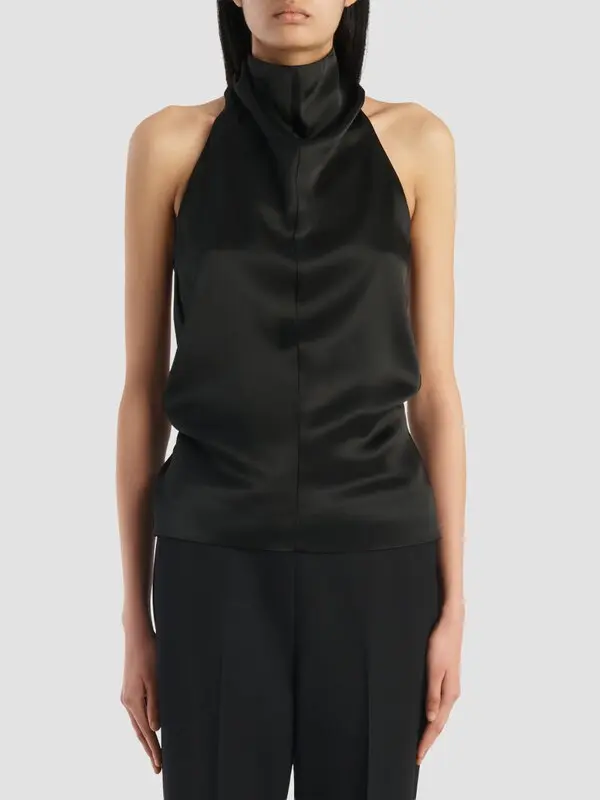 Khaite Rone Satin Open-back Top