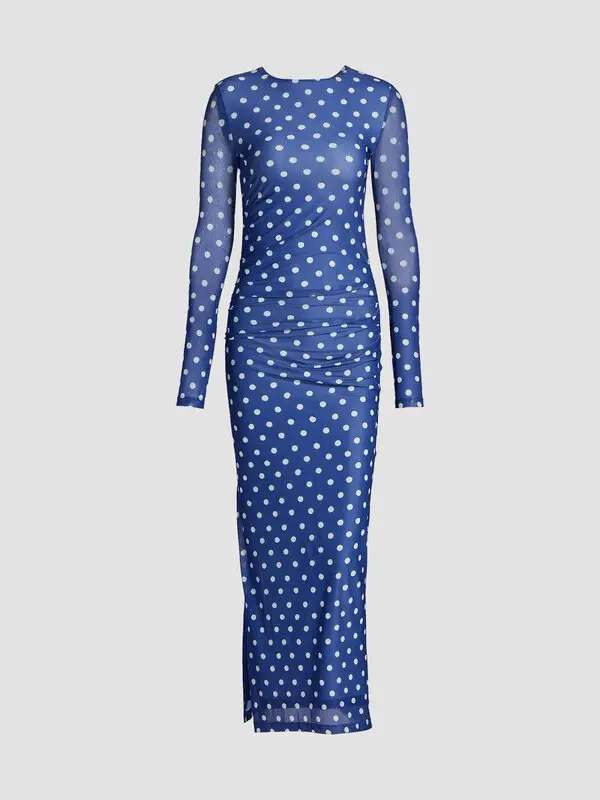 ASTON STUDIO Le Fleur Ezli Polka-dot Maxi Dress