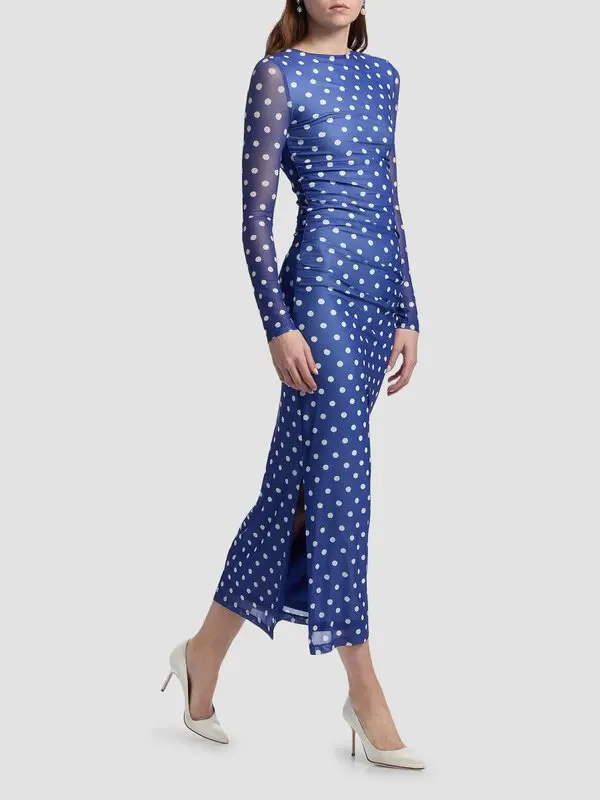 ASTON STUDIO Le Fleur Ezli Polka-dot Maxi Dress
