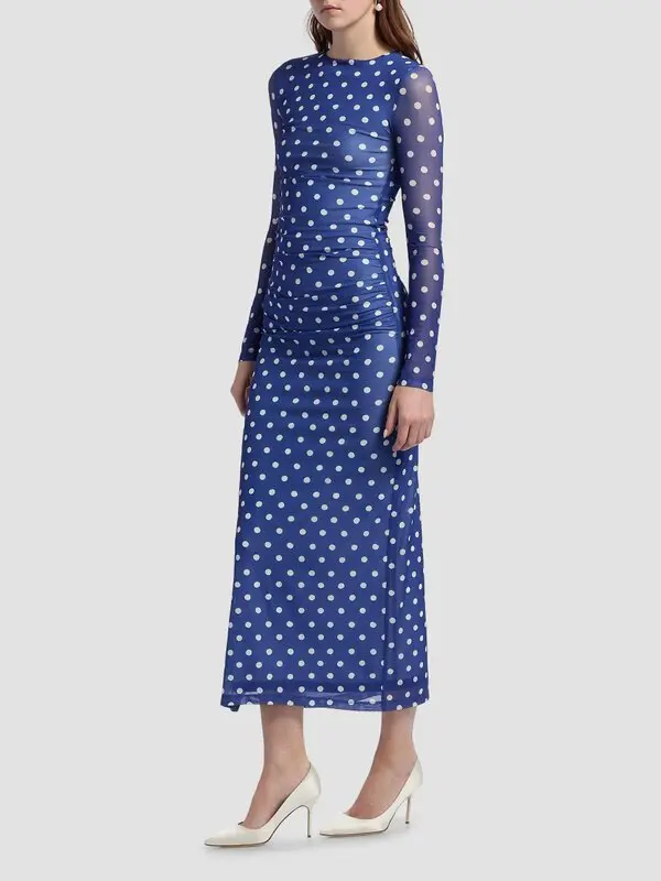 ASTON STUDIO Le Fleur Ezli Polka-dot Maxi Dress