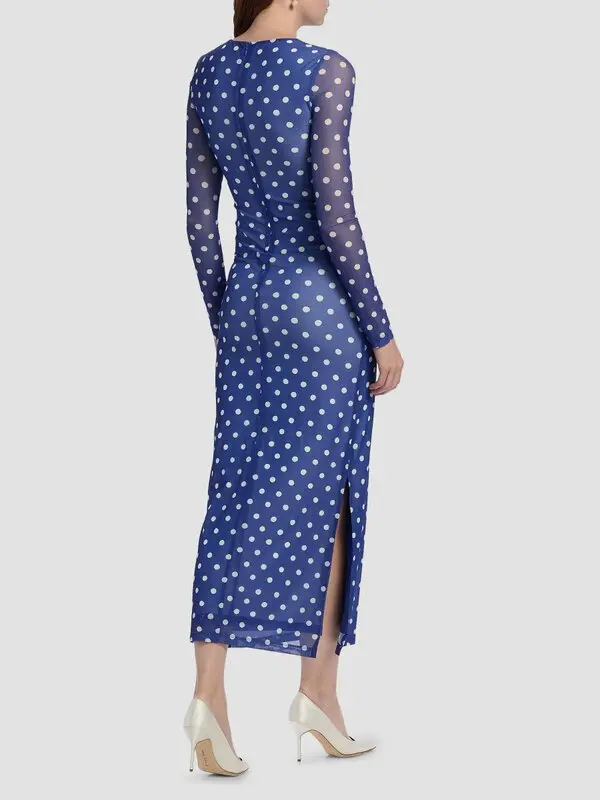 ASTON STUDIO Le Fleur Ezli Polka-dot Maxi Dress