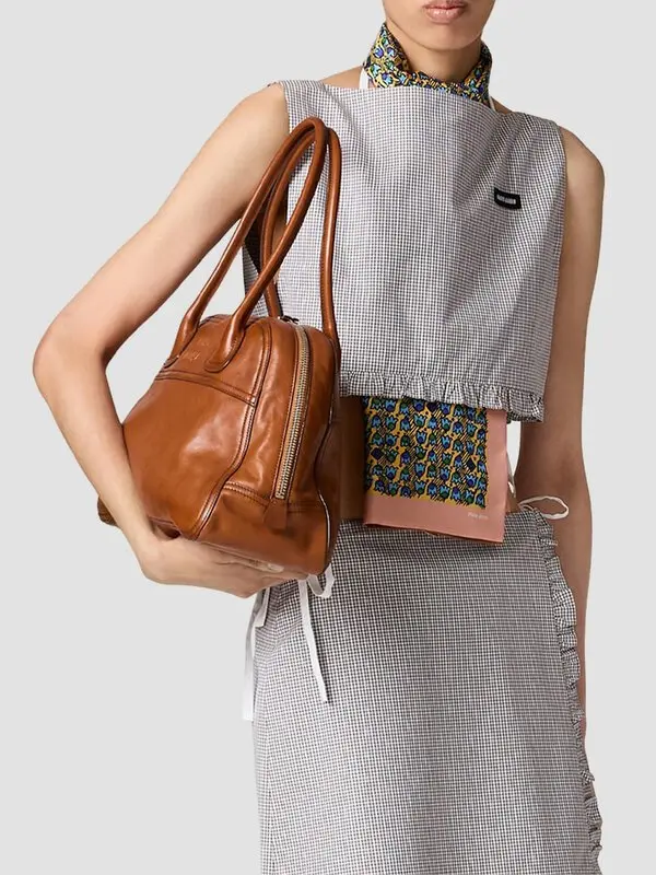 Miu Miu Checked Poplin Crop Top
